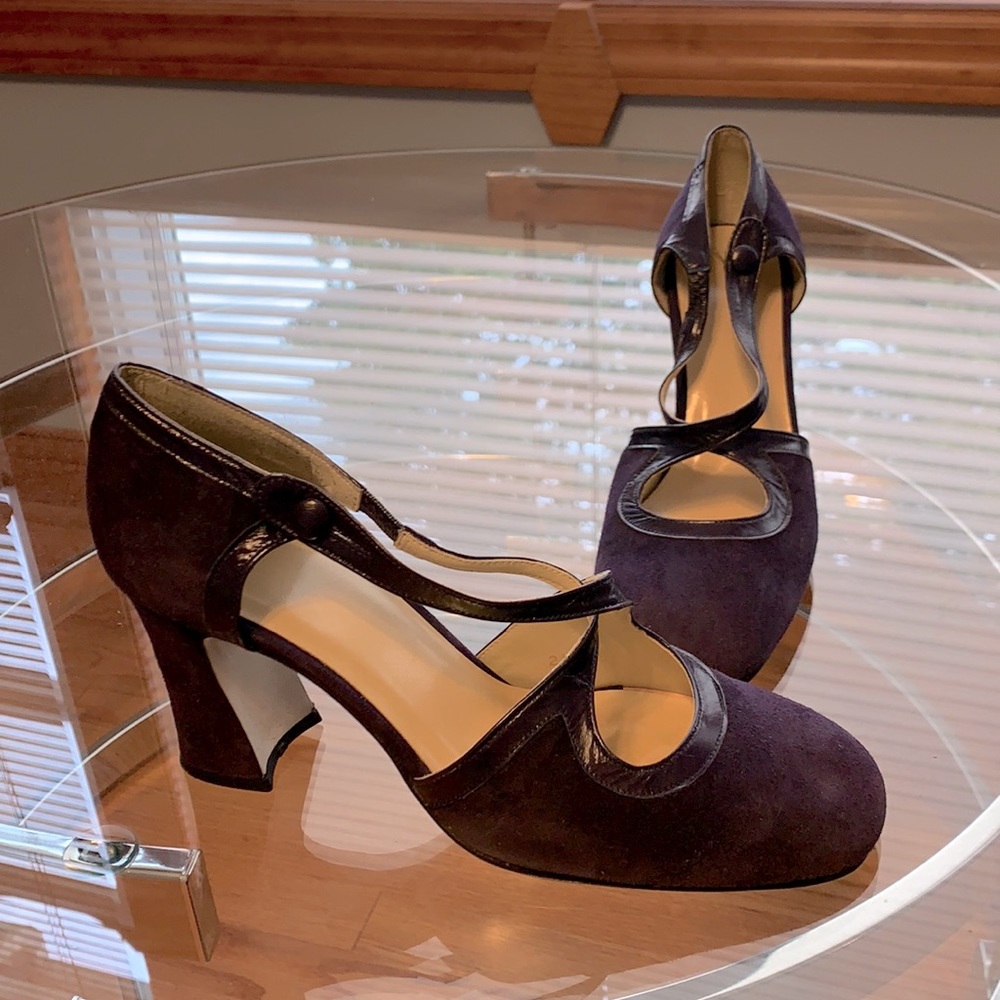 Purple Suede Vintage 3 Inch High-Heels - Gem